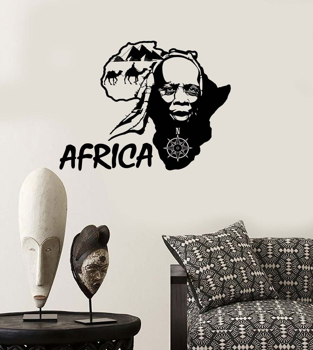 Wall Stickers Vinyl Decal Africa African Country Travel Map Tourism Un ...