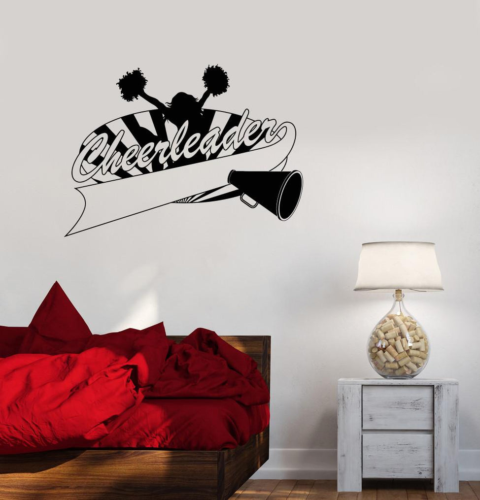 Vinyl Decal Cheerleaders Girl Sports Fan Club Wall Stickers Mural Uniq ...