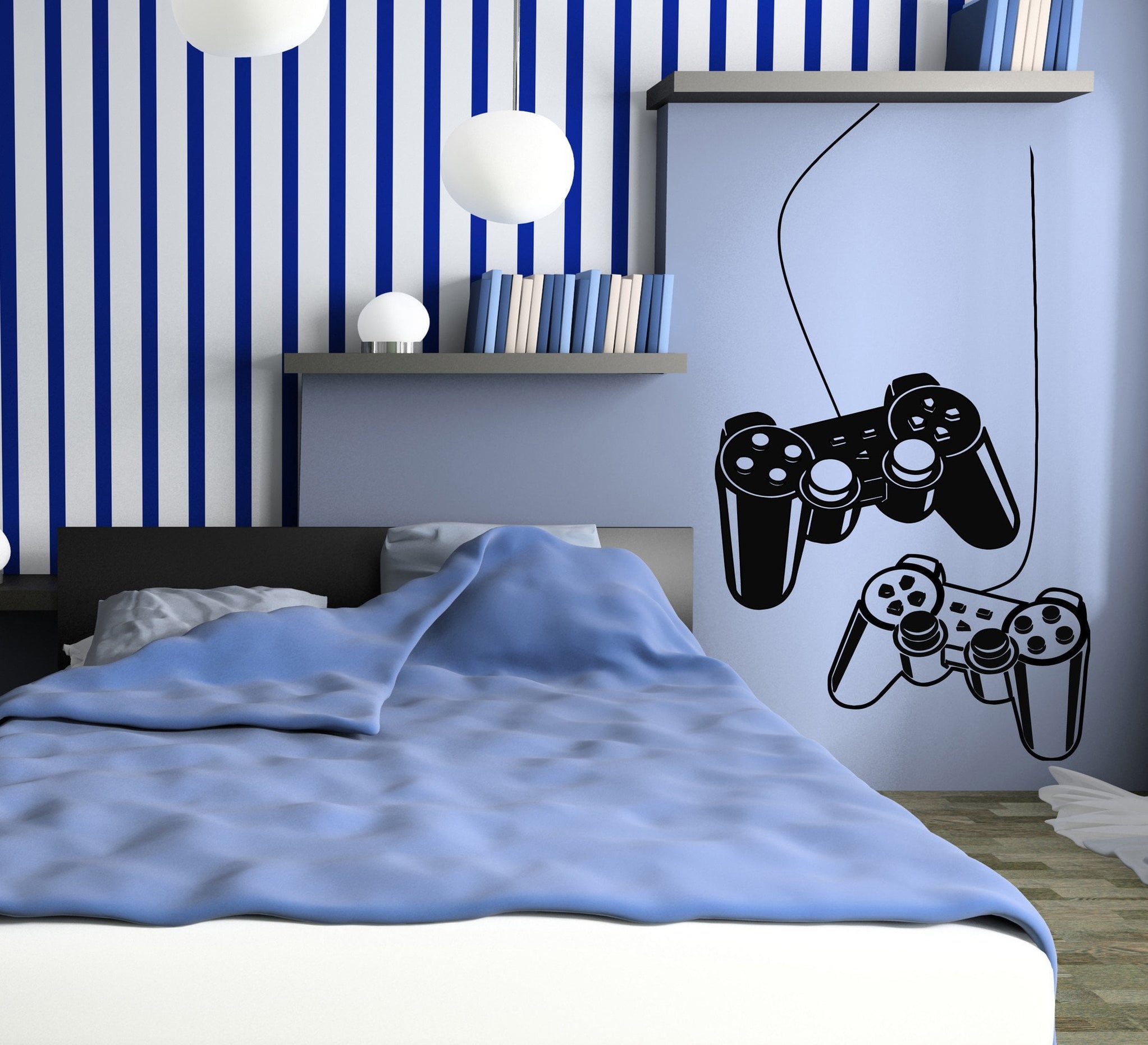 Joystick Wall Decal Gamer Video Game Play Room Kids Vinyl Stickers Art ...