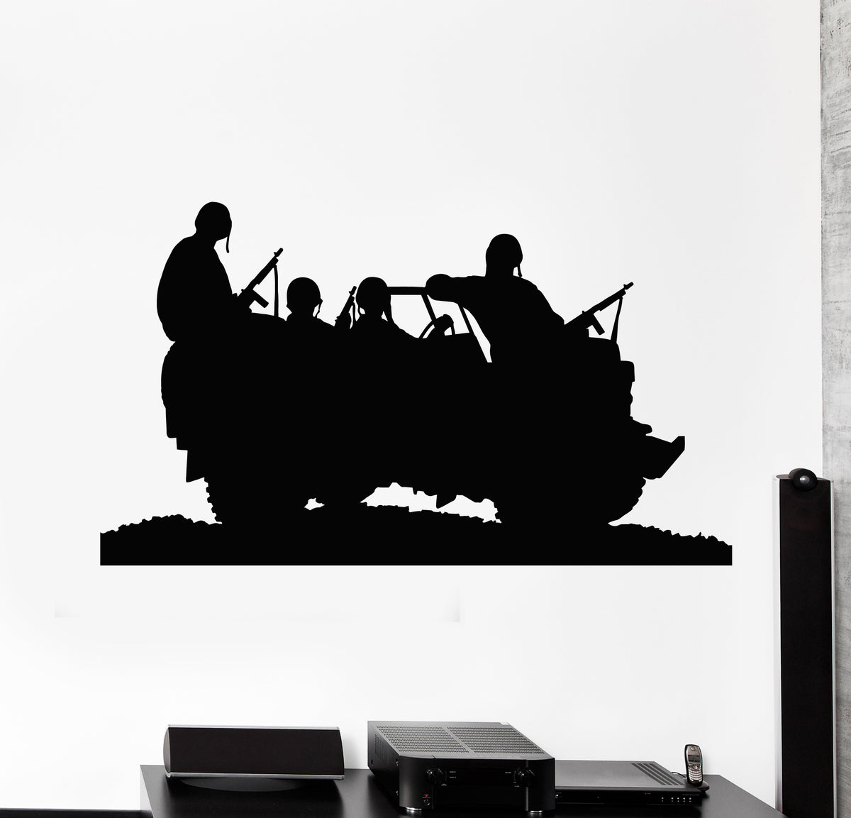 Vinyl Wall Decal War Soldiers Military Car Weapon Boys Room Stickers M ...