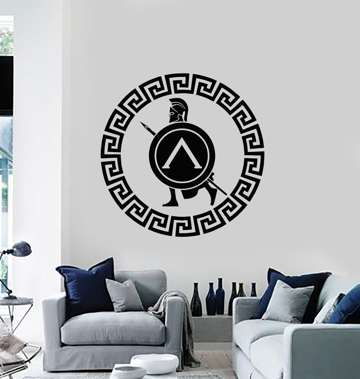 Vinyl Wall Decal Sparta Spartan Ancient Warrior Spear Shield Stickers ...