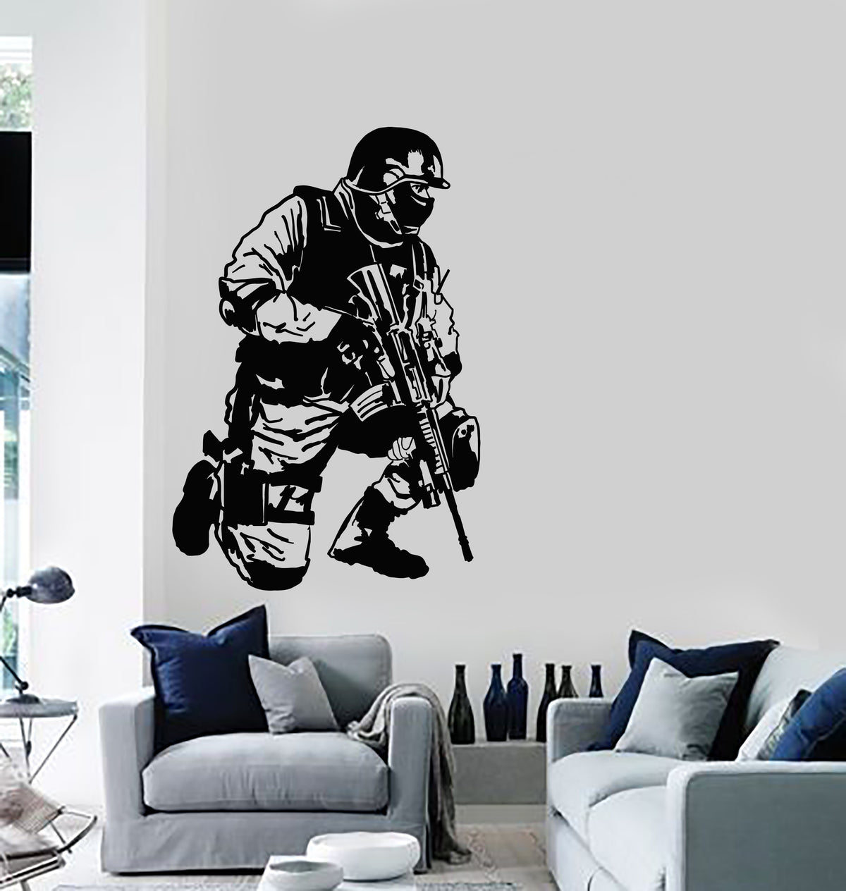 Vinyl Wall Decal Special Forces Warrior Military Army War Boys Room St ...
