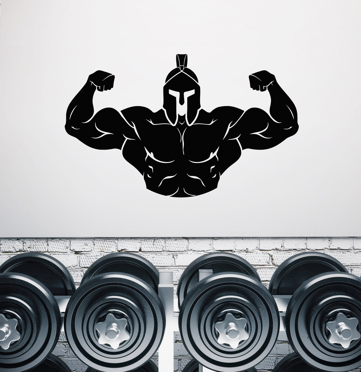 Vinyl Wall Decal Bodybuilding Jock Helmet Sparta Fitness Gym Stickers ...
