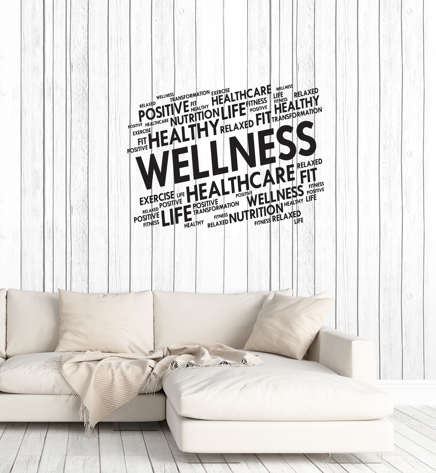 Vinyl Wall Decal Wellness Home Gym Words Cloud Spa Fitness Center Heal ...
