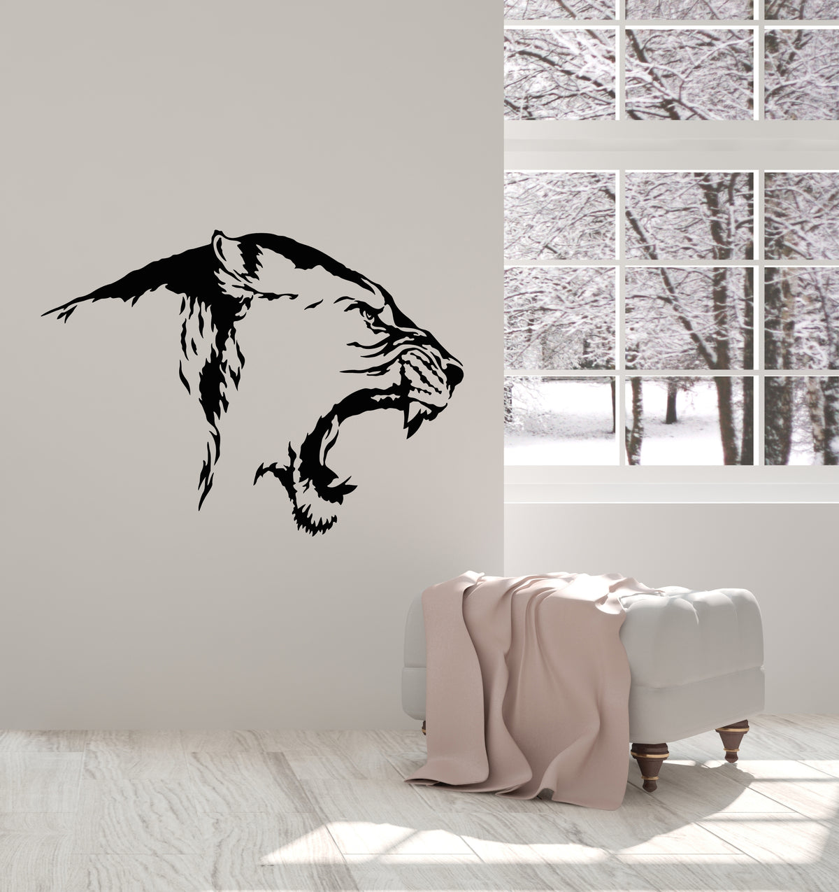 Vinyl Wall Decal Big Cat Head Predator Wild Animal Panter Stickers Mur ...