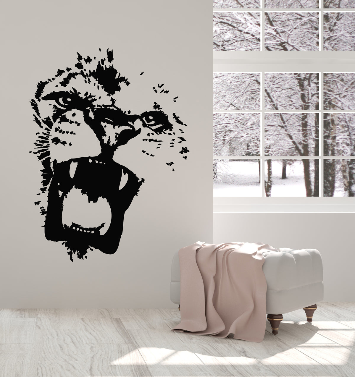Vinyl Wall Decal Lion Abstract Wild Animal Predator Head Stickers Mura ...