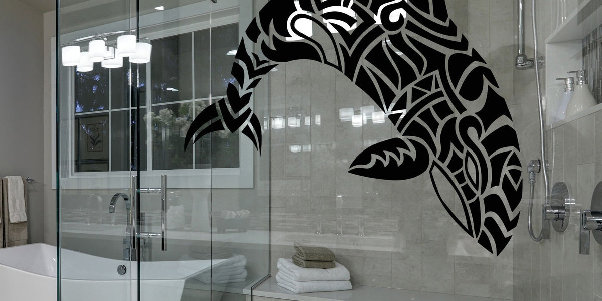 Window and Glass Vinyl Decal Abstract Sea Animal Dolphin Killer Whale ...