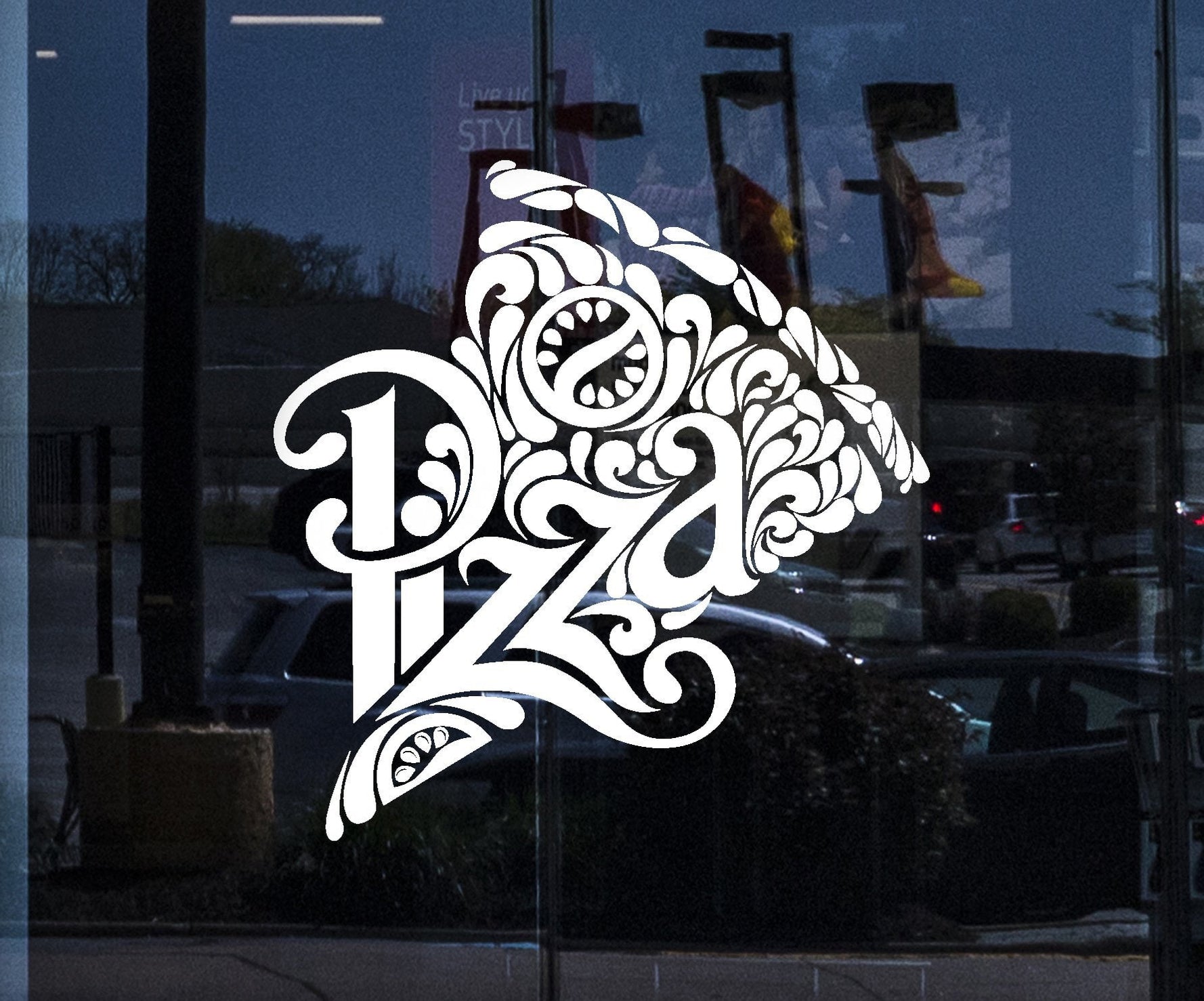 Window Vinyl Wall Decal Pizza Pizzeria Logo Signboard Fast Food Restau ...