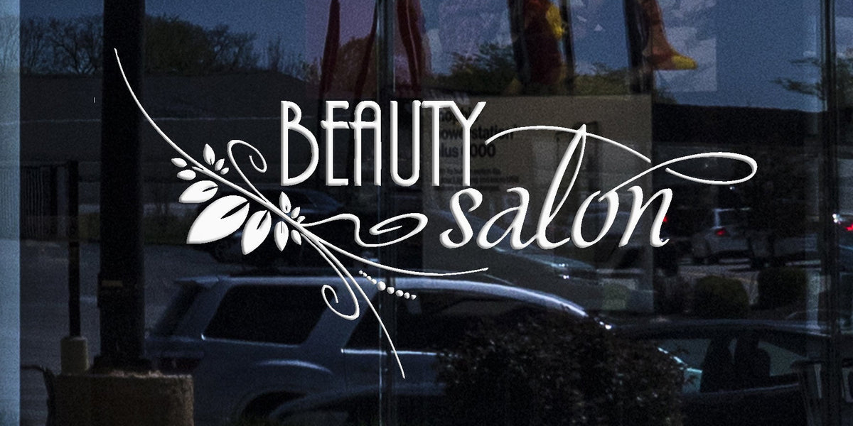 Window Sign and Wall Stickers Vinyl Decal Beauty Salon Spa Barbershop ...