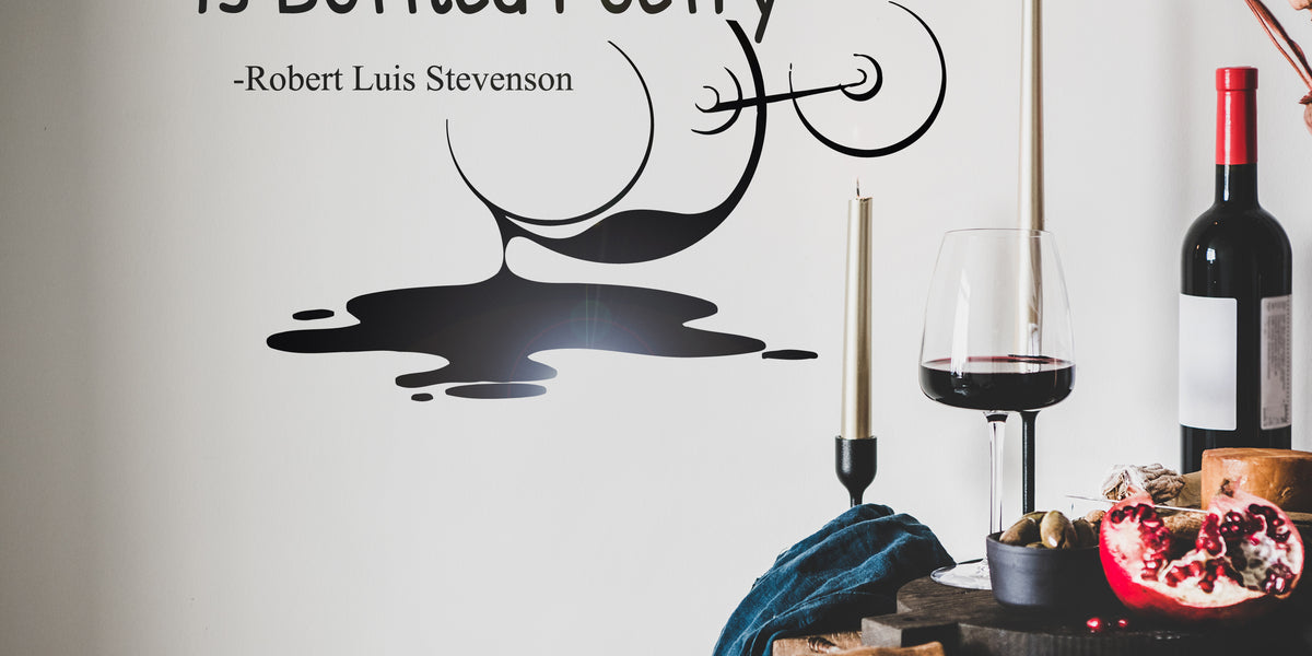 Vinyl Wall Decal Wine Glass Alcohol Drink Bar Restaurant Stickers Mura ...