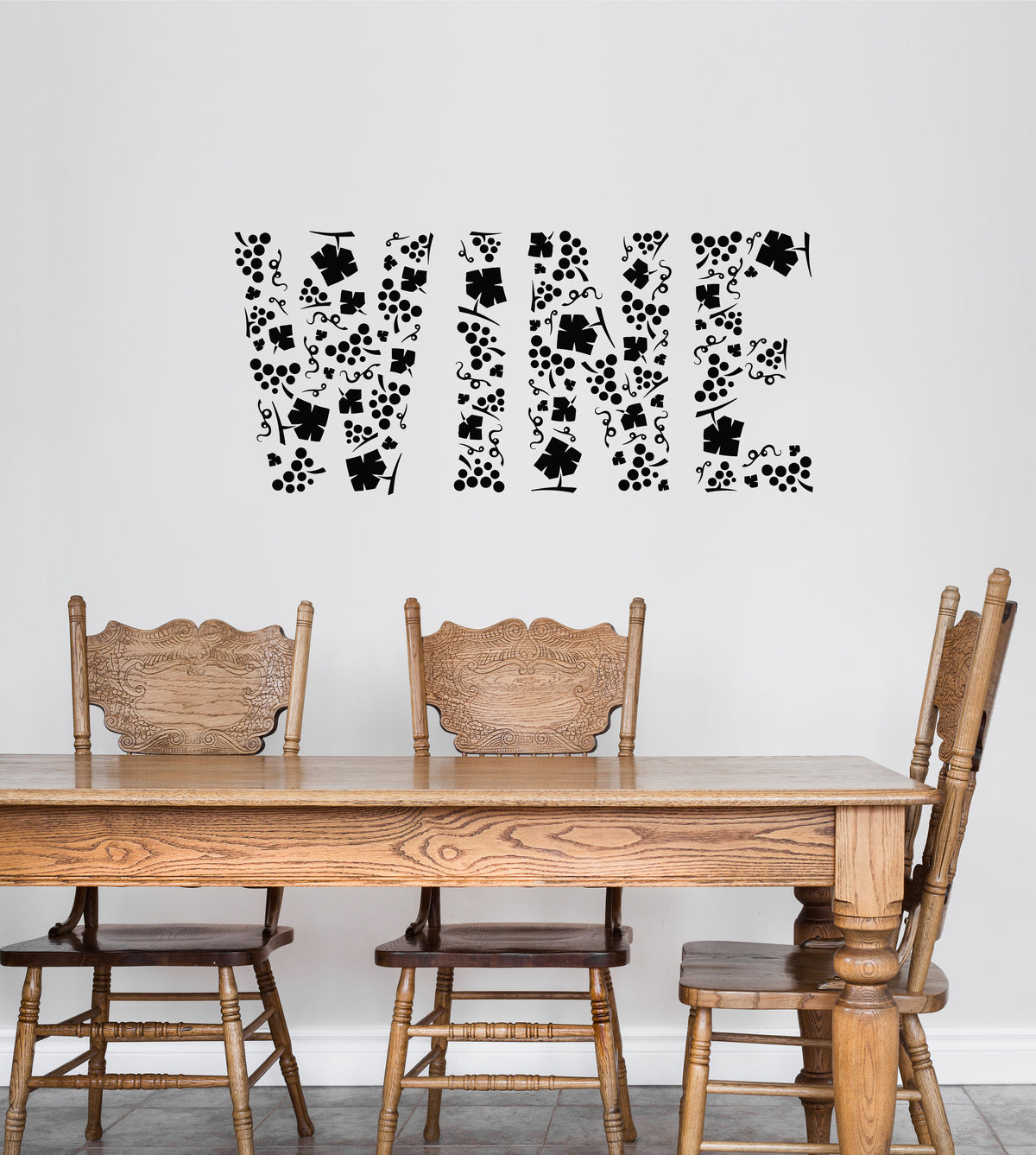 Vinyl Wall Decal Wine Words Lettering Grape Wine Shop Interior Sticker — Wallstickers4you