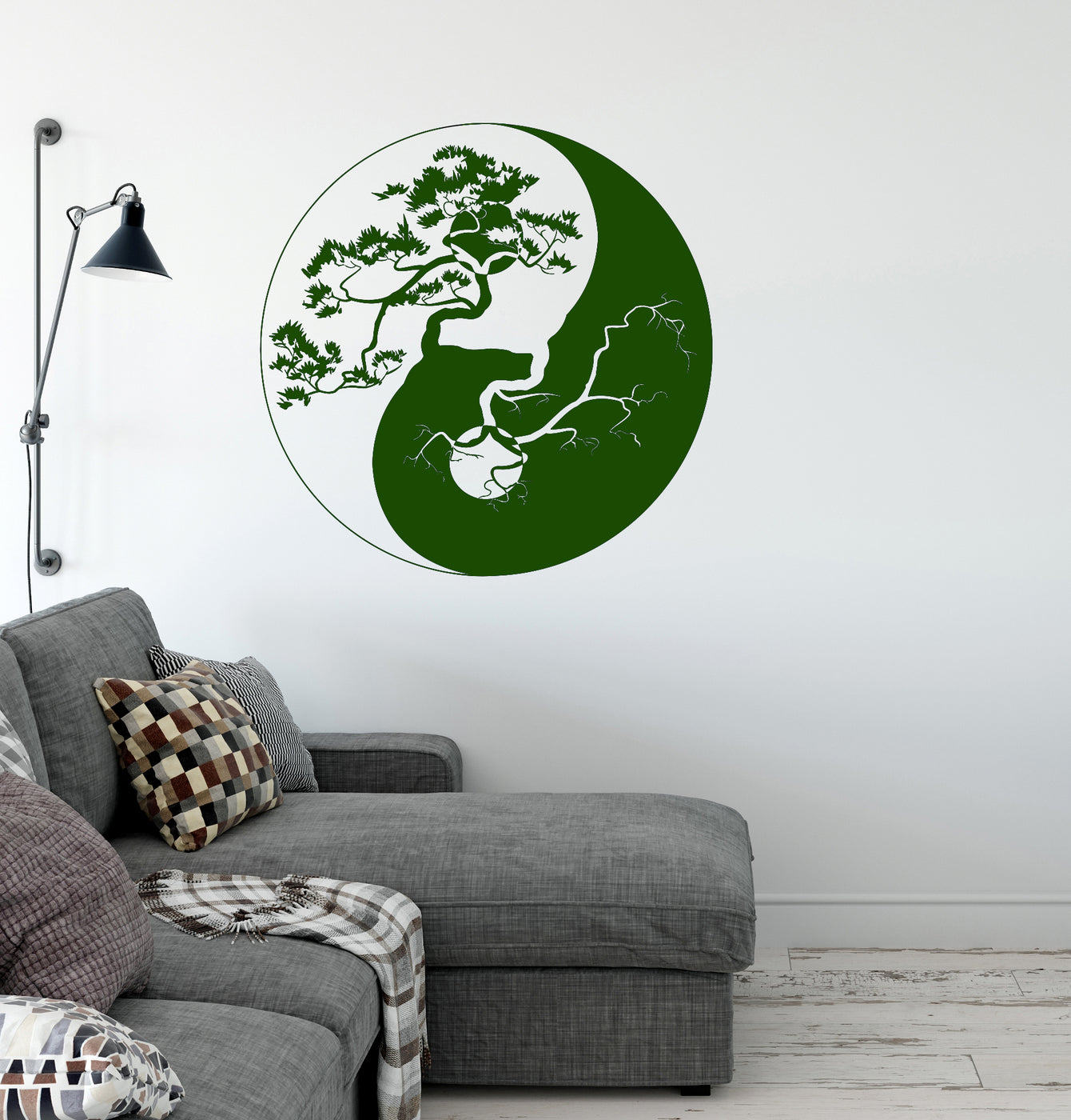 Vinyl Wall Decal Yin Yang Tree Zen Asian Style Stickers Mural Unique G ...