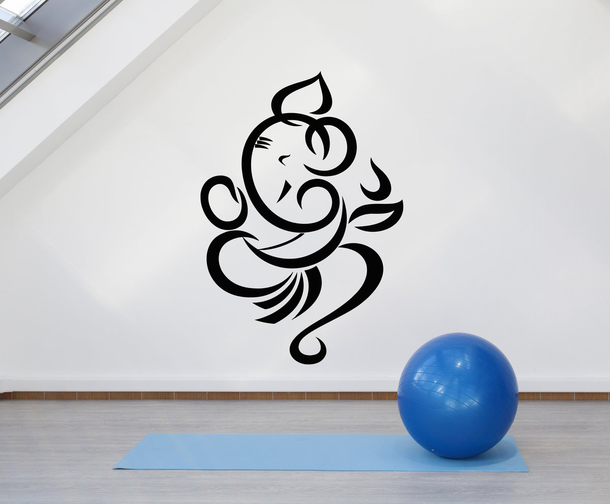 Vinyl Wall Decal Ganesha Abstract God Hindu Hinduism Religion Stickers ...