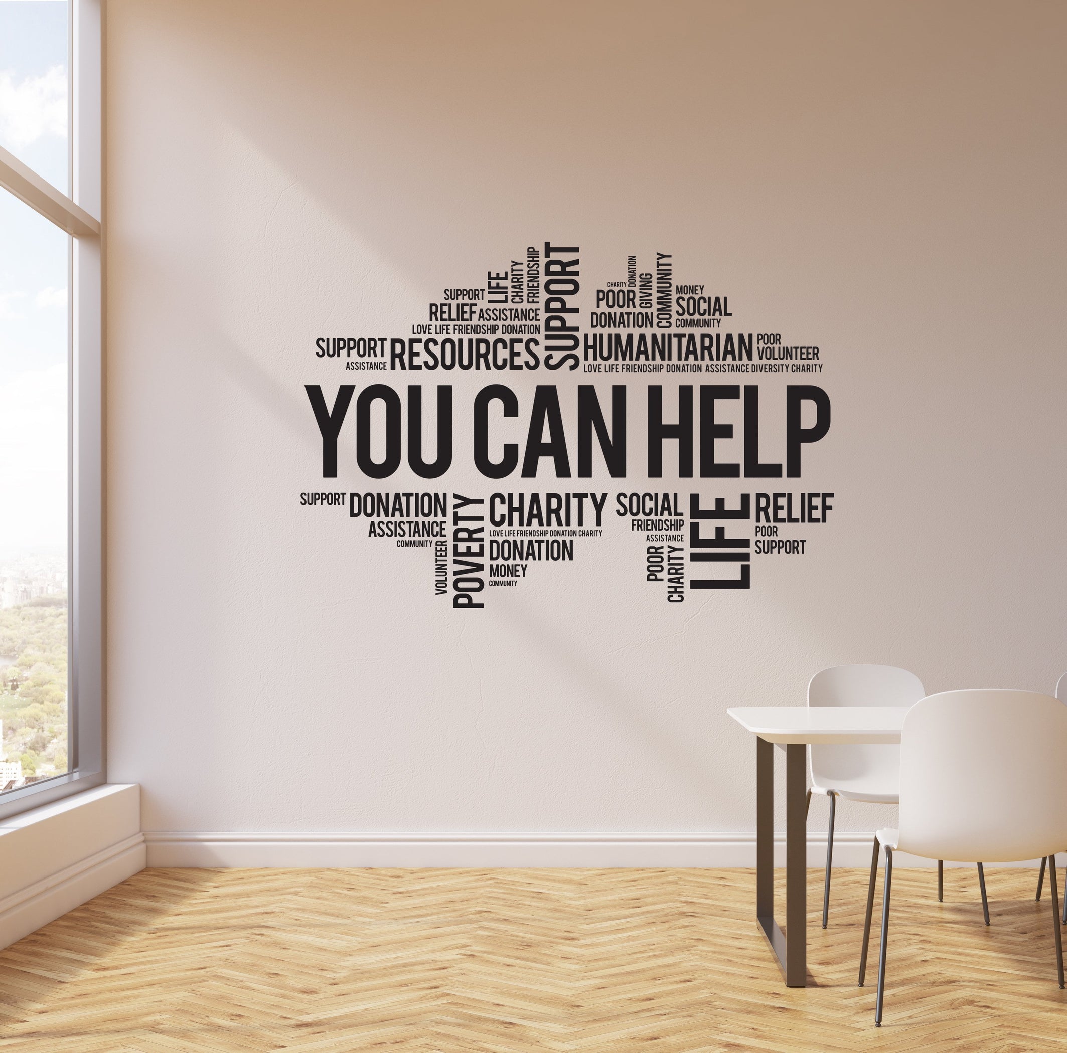 Vinyl Wall Decal Volunteer Words Cloud Church Charity Donation Interio ...