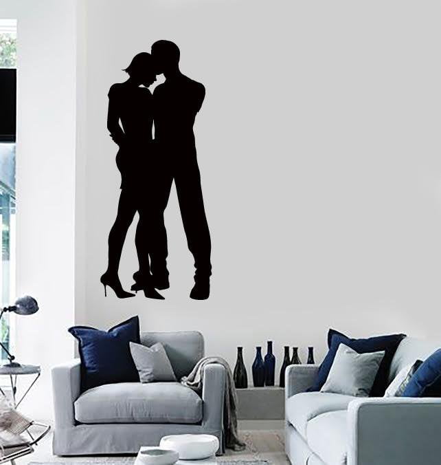 Wall Vinyl Sticker Girl Beautiful Couple Kissing Romantic Unique Gift ...