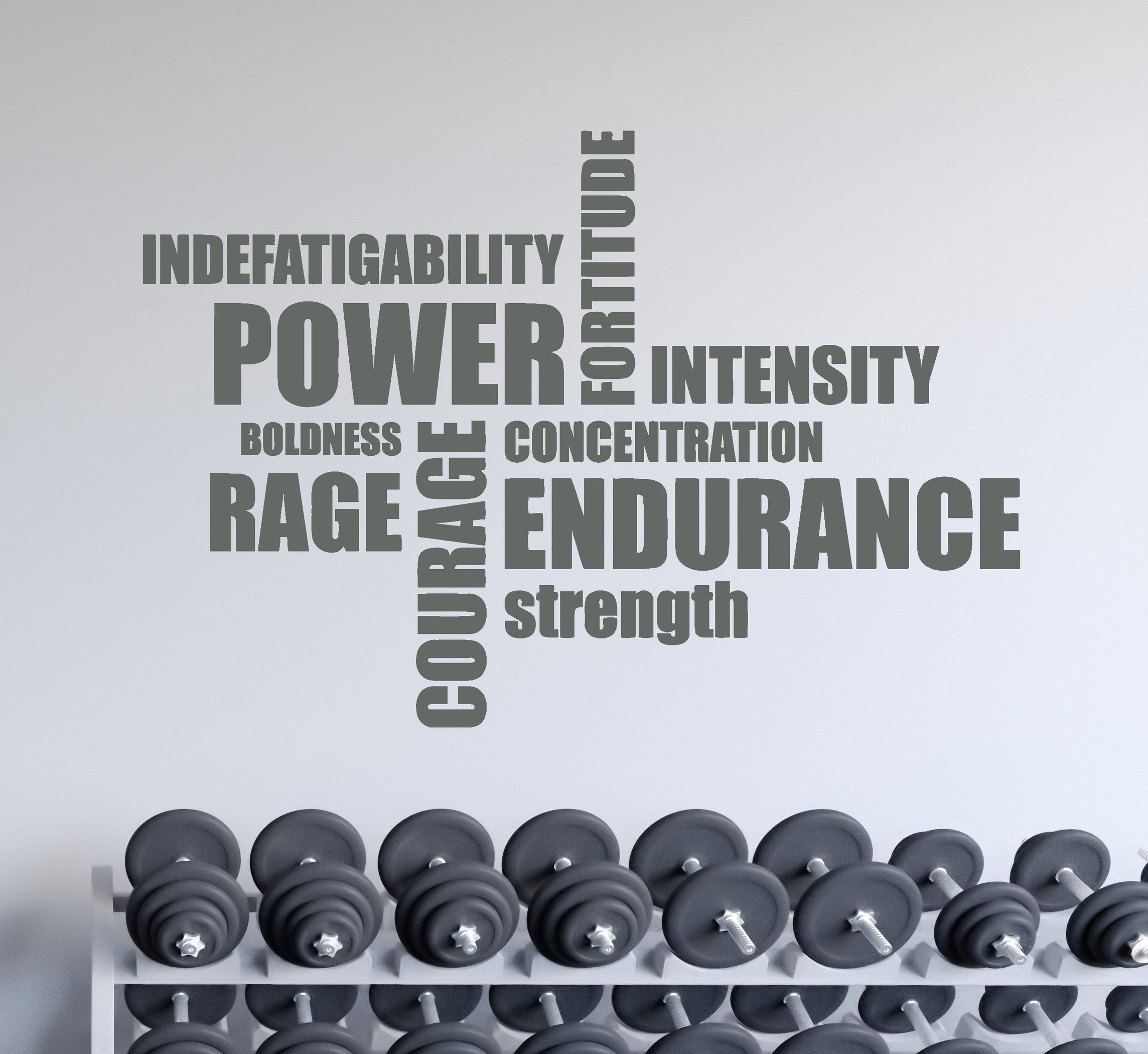 Vinyl Decal Wall Stickers Sport Motivation Words Power Endurance Rage ...