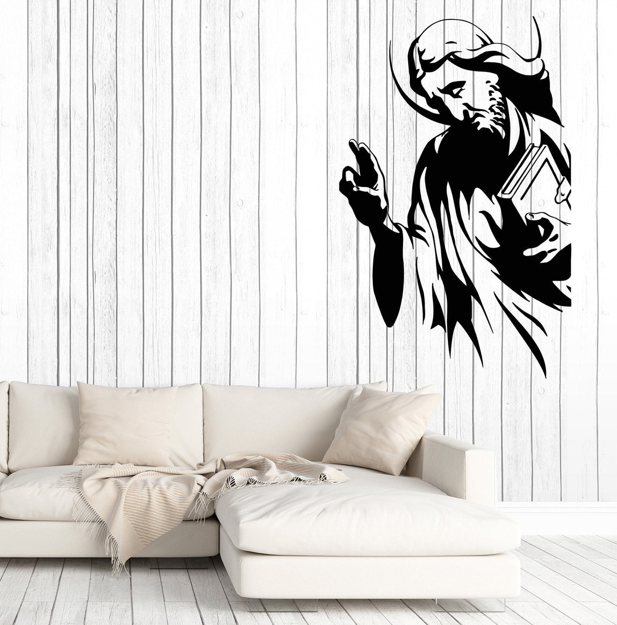 Large Wall Stickers Vinyl Decal Apostle Monk Religion Cross Decor Uniq ...