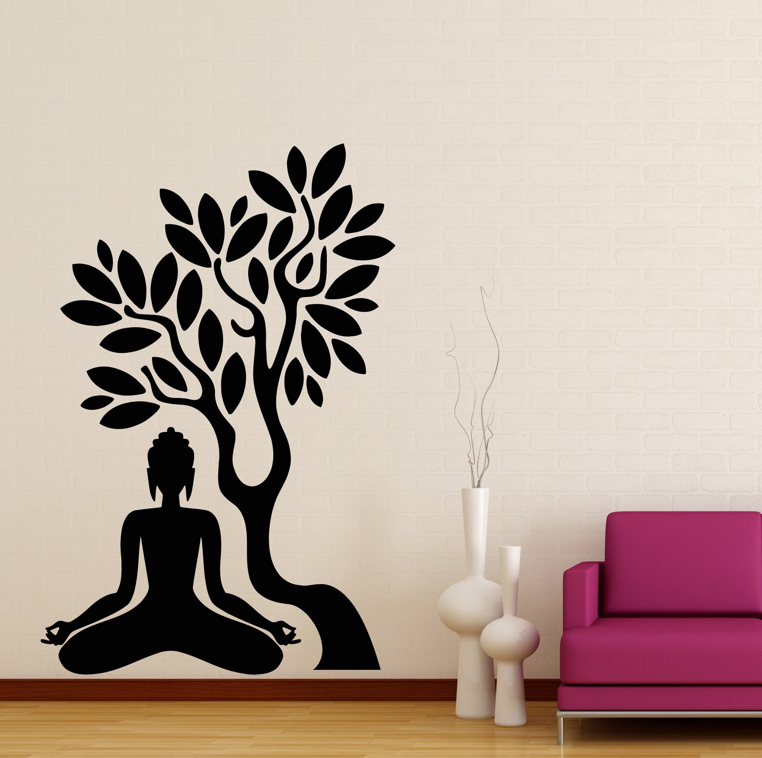 Wall Stickers Vinyl Decal Buddha Buddhism Tree Branch India Unique Gif ...