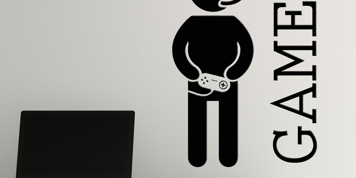 Gamer Wall Stickers Video Games JoystickDecor For Playroom Vinyl Decal ...