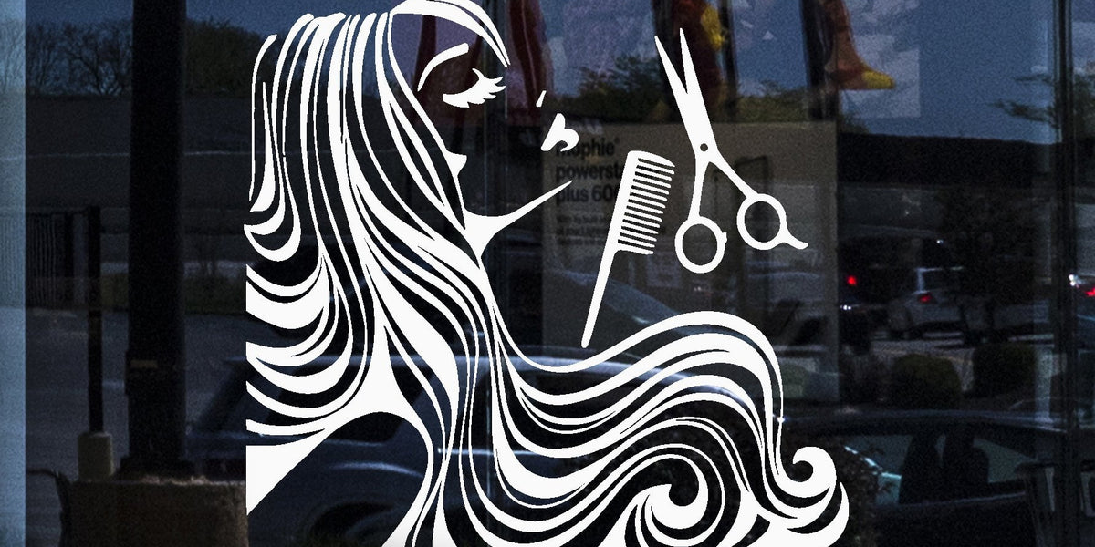 Window Decal for Business and Wall Stickers Hair Dress Beauty Salon Ba ...