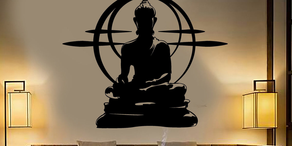 Buddha Wall Decal Chakra Mandala Mantra Chakra Meditation Vinyl Sticke ...
