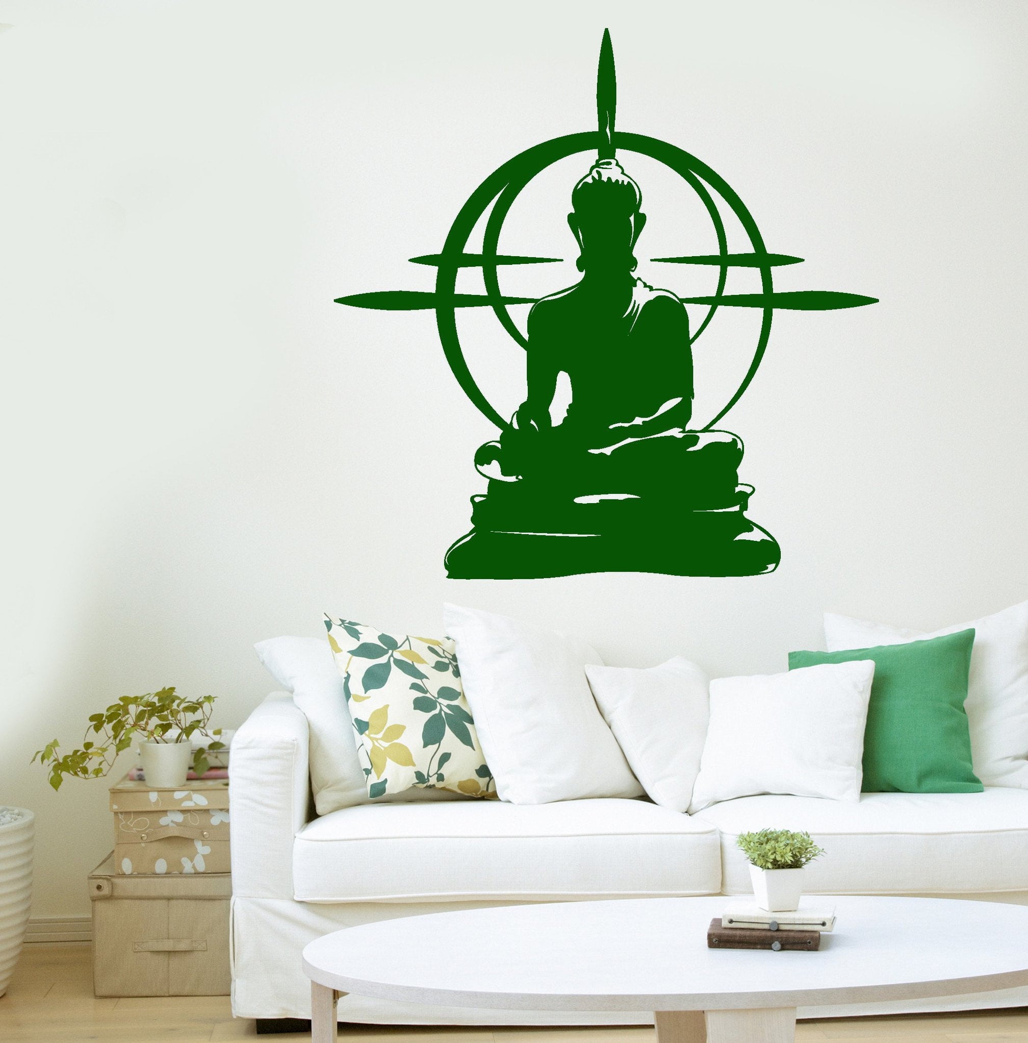 Buddha Wall Decal Chakra Mandala Mantra Chakra Meditation Vinyl Sticke ...