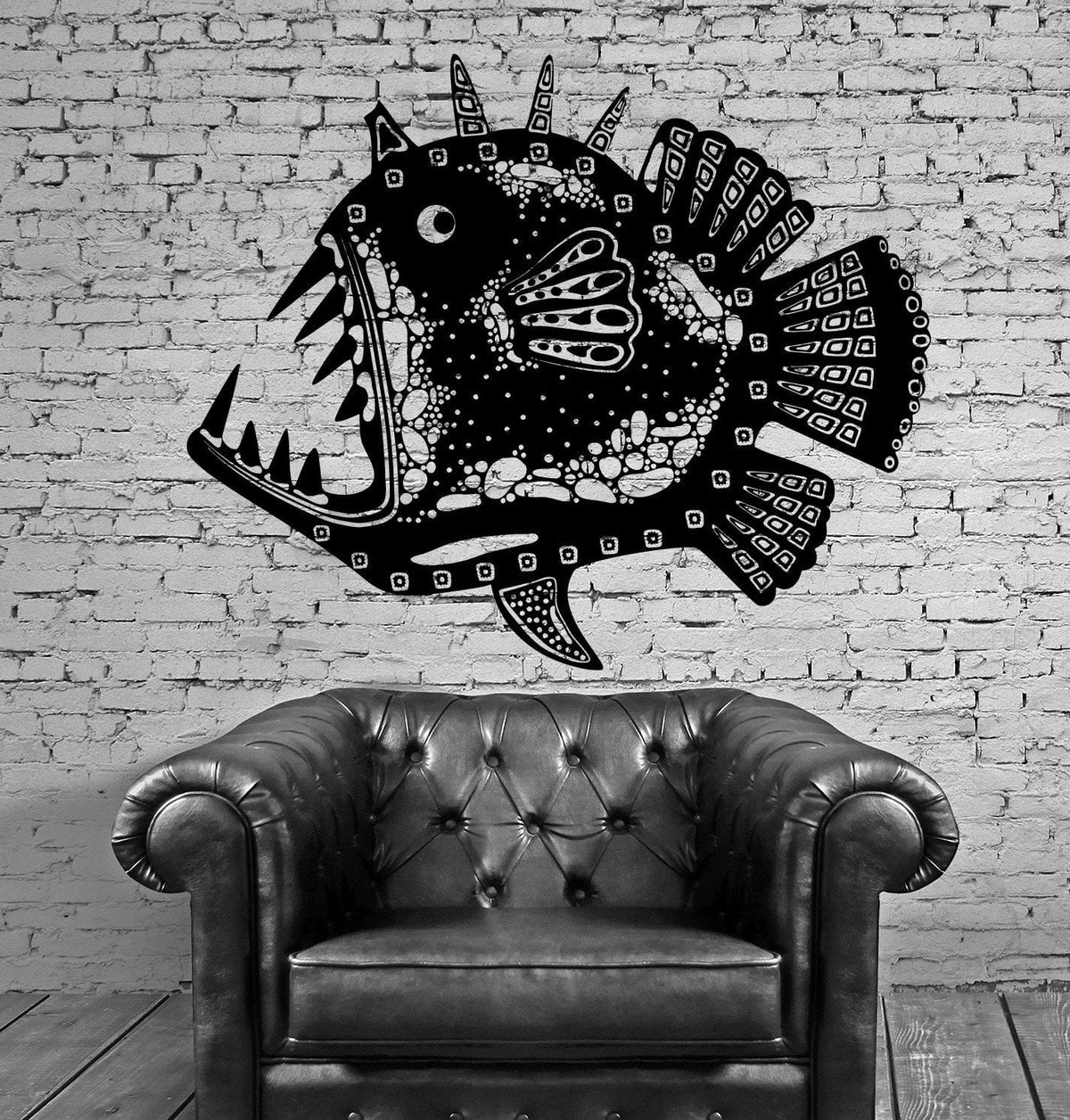 Decal Fish Ocean Predator Deep See Underwater Mural Vinyl Decal Unique ...