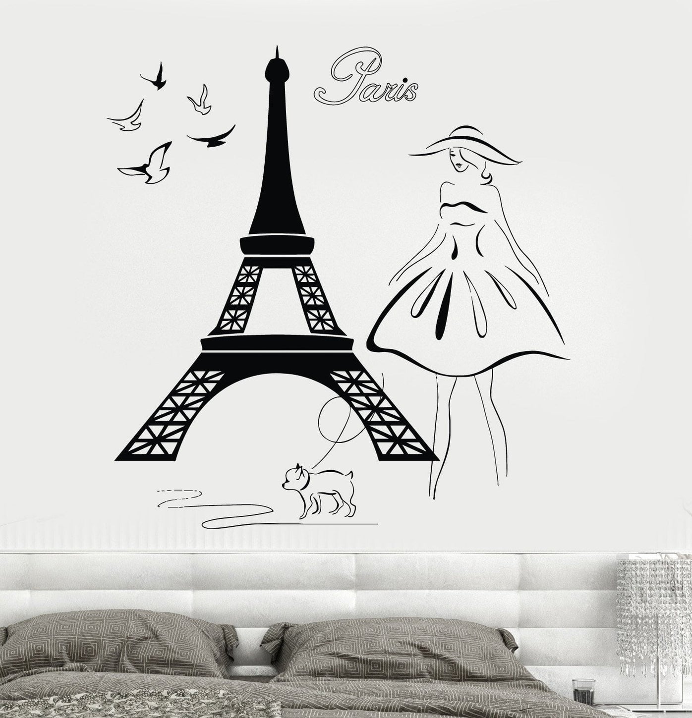 Wall Decal Eiffel Tower Paris France Travel Vinyl Sticker Unique Gift ...