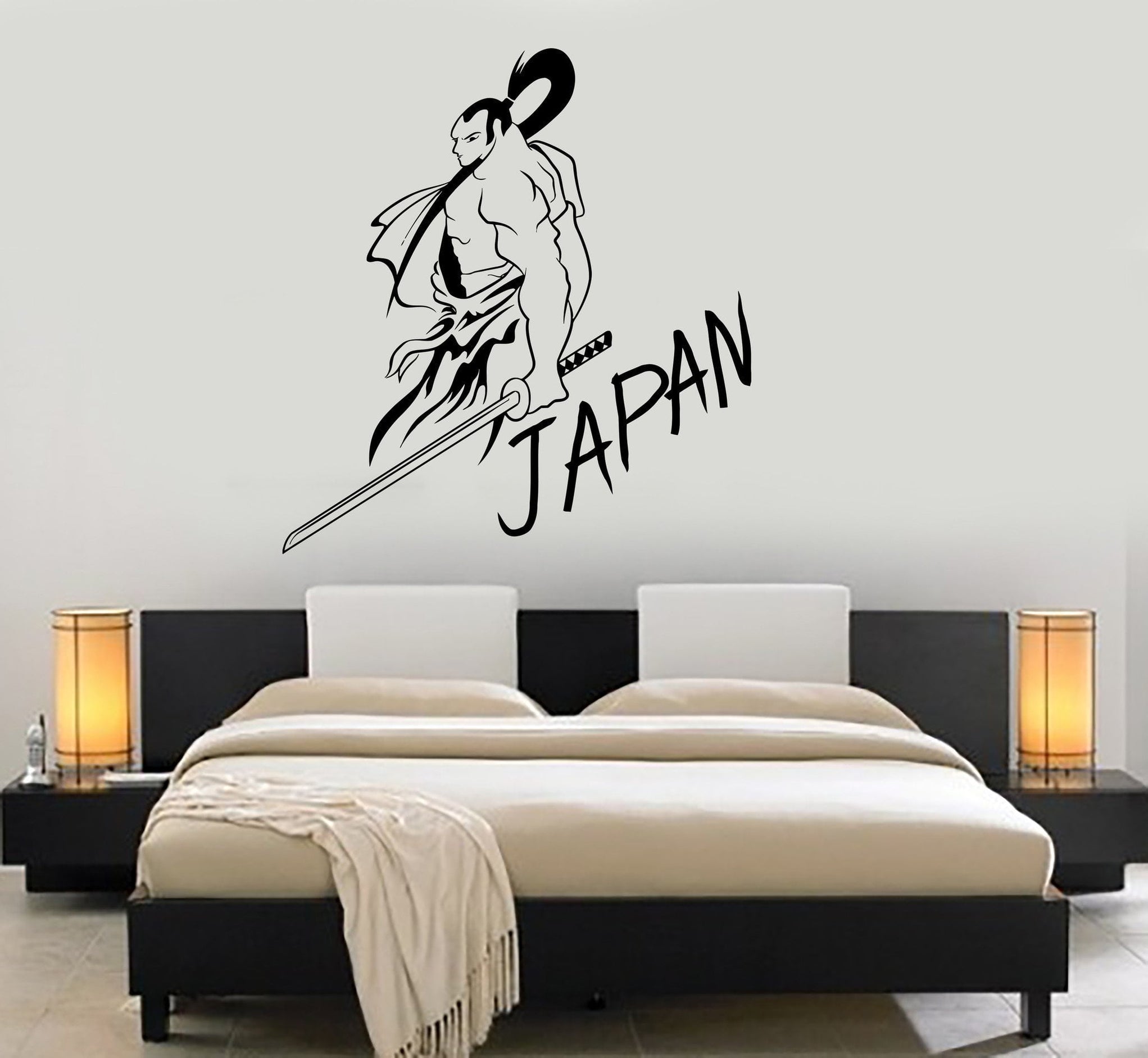 Wall Vinyl Samurai Japan Warrior Sword Cool Decal Unique Gift (z3423 ...