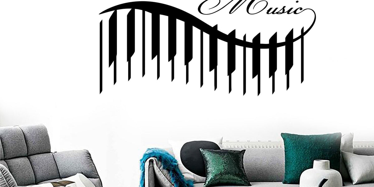 Wall Vinyl Music Piano Beautiful Songs Guaranteed Quality Decal Unique ...