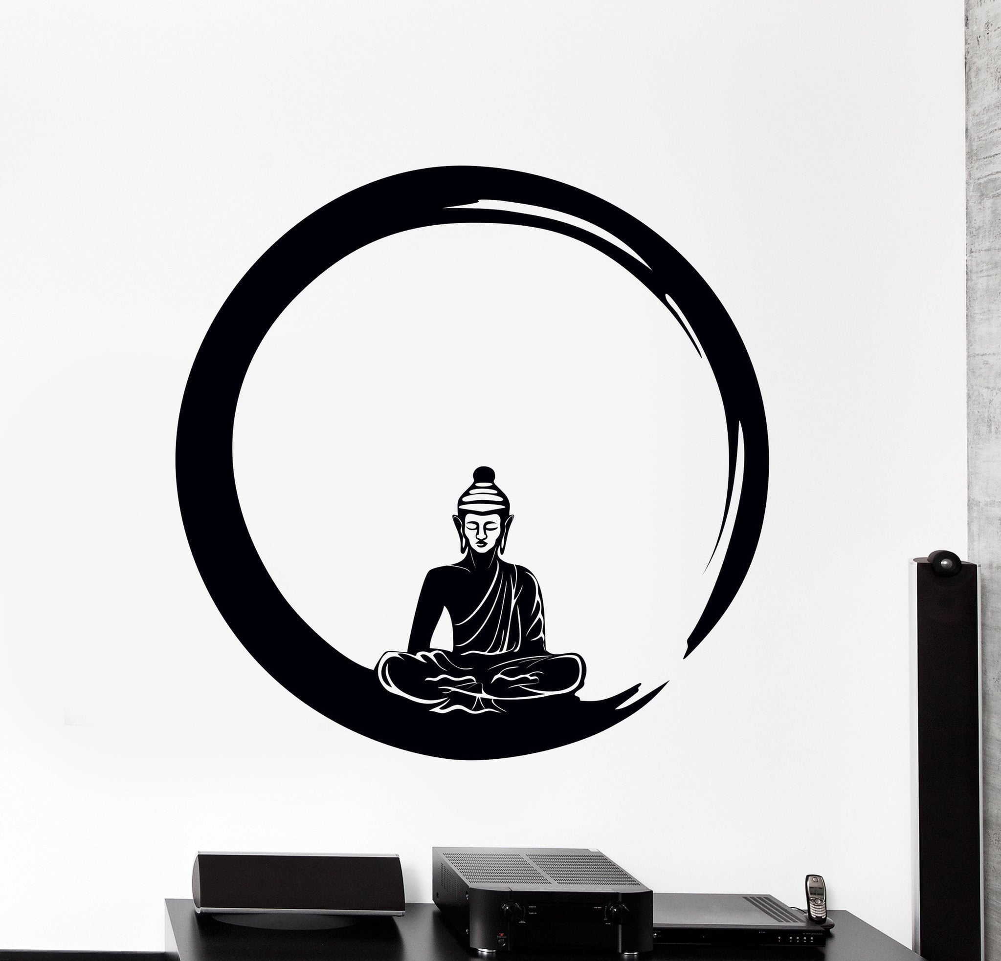 Wall Vinyl Decal Buddha Buddhism Enso Enco Circle Decor Unique Gift z3 ...