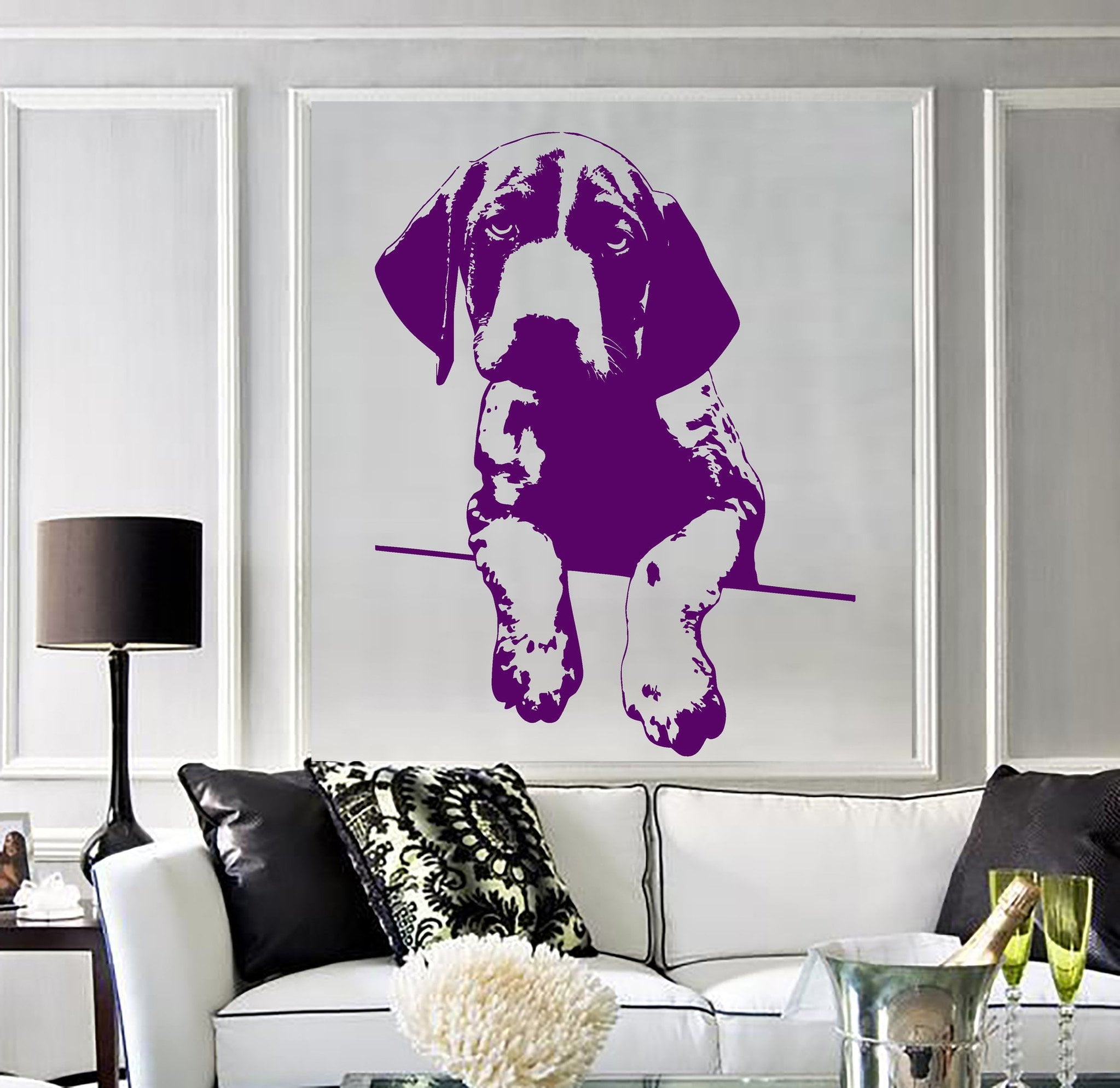 Wall Vinyl Decal Dog Cute Puppy Animals Cool Modern Decor Unique Gift ...
