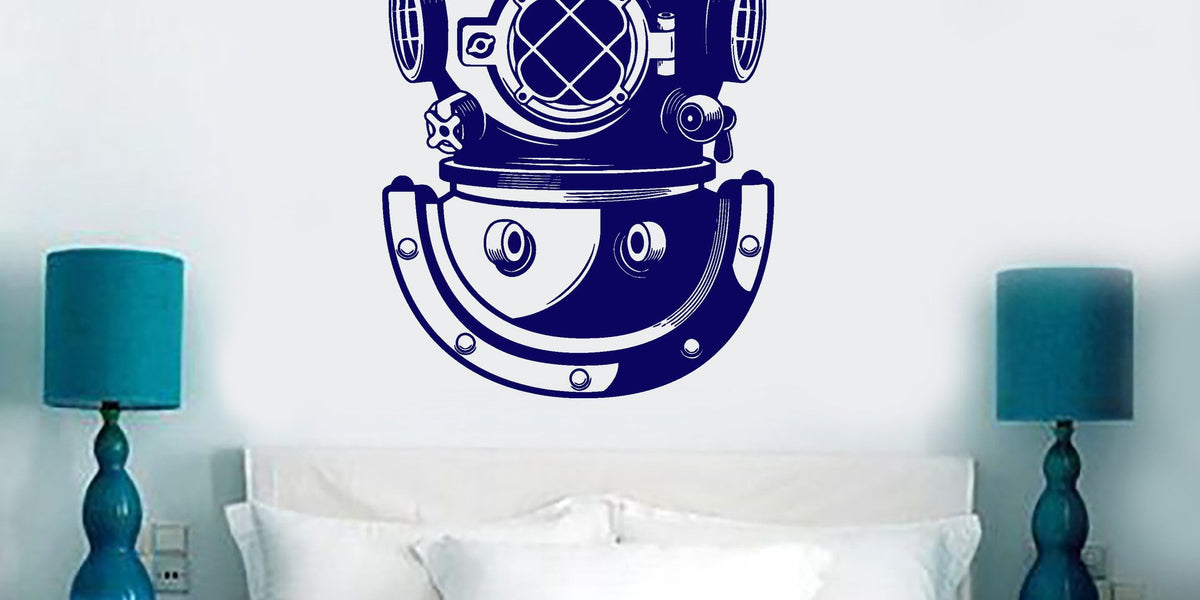 Wall Vinyl Decal Underwater Diving Helmet Sea Ocean Marine Decor Uniqu ...