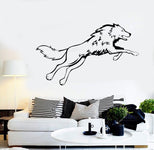 Wall Vinyl Decal Animal Jumping Wolf Predator Nature Decor Unique Gift ...
