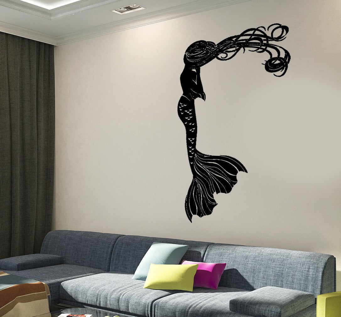 Wall Decal Mermaid Ocean Sea Marine Romantic Decor Unique Gift z3982 ...