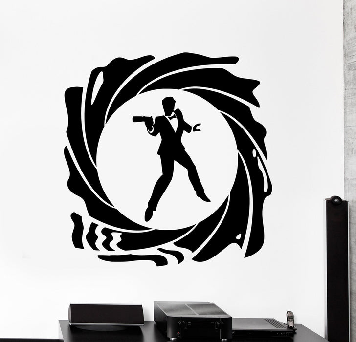 Wall Vinyl Decal James Bond 007 Spy British Secret Service Interior De ...