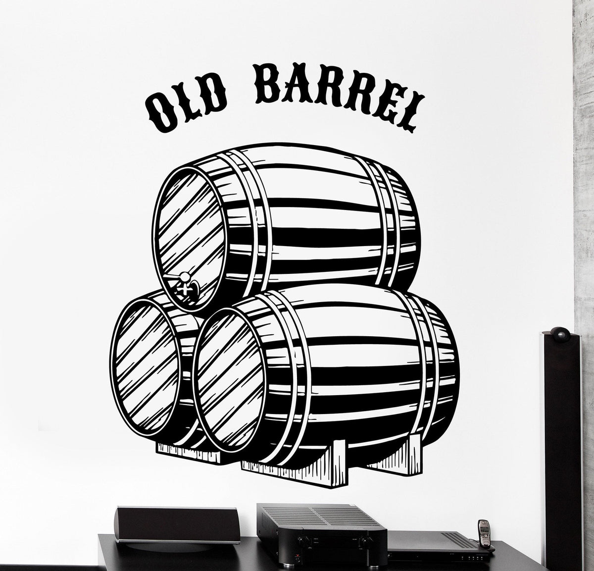 Wall Vinyl Decal Whisky Old Barrel Quotes Alcohol Home Interior Decor ...