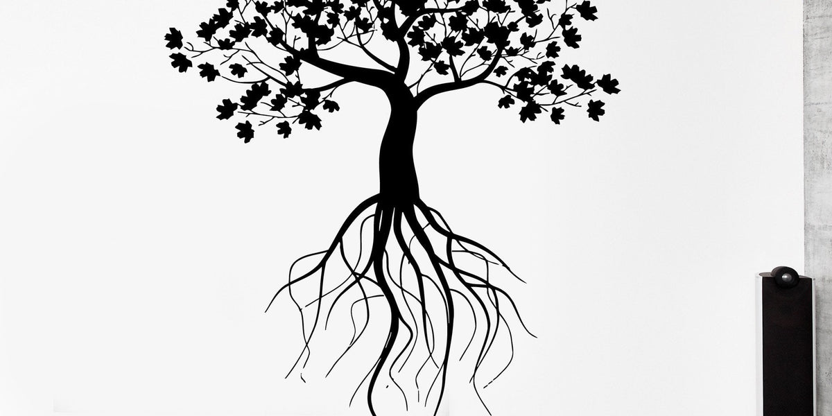 Wall Vinyl Decal Tree With Roots Nature Home Interior Decor Unique Gif ...