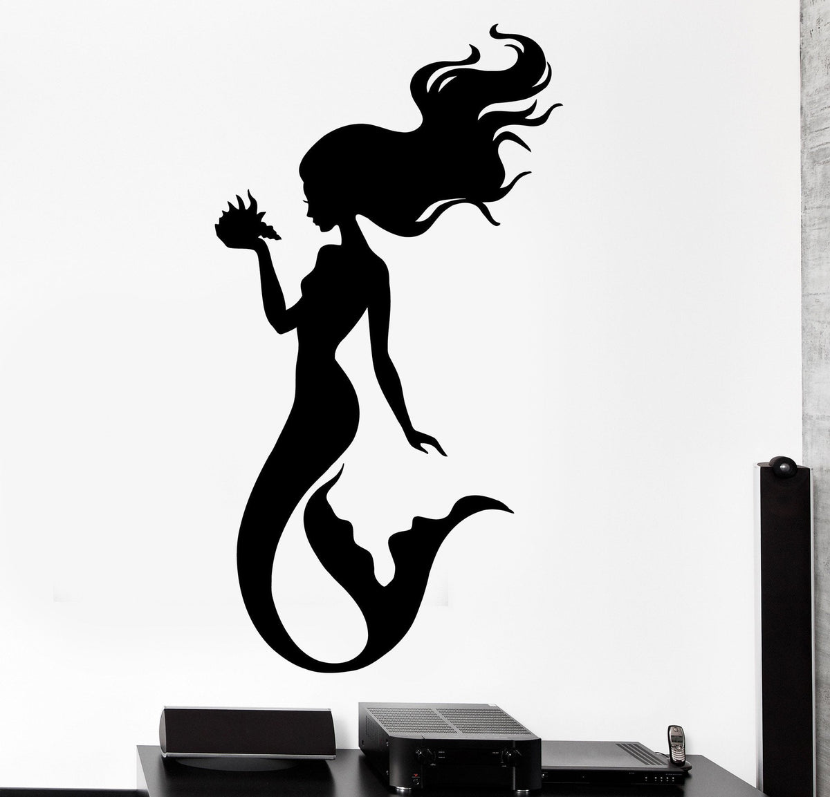 Wall Vinyl Decal Mermaid Shell Ocean Marine Home Interior Decor Unique ...