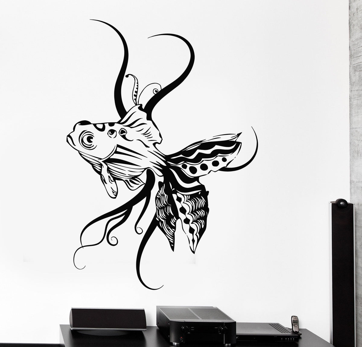 Wall Vinyl Decal Fishing Fish Undersea Underwater Seagrass Home Interi ...