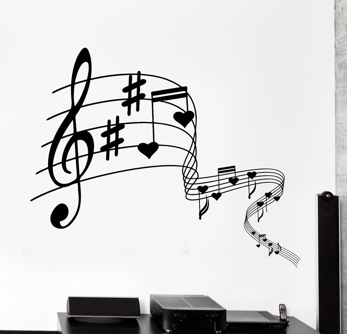 Wall Vinyl Decal Music Funyy Notes Kids Children Nursery Home Interior ...