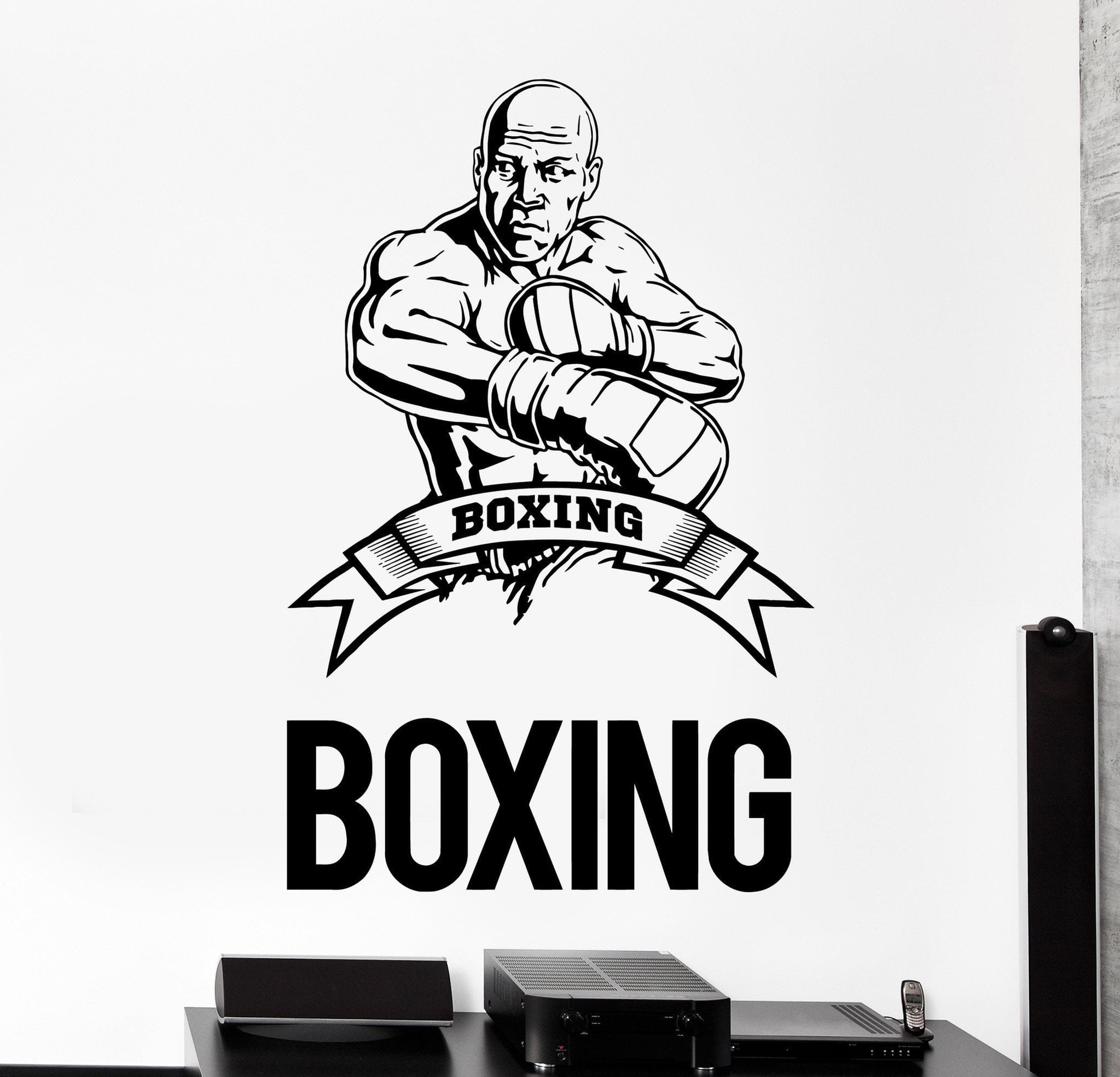 Wall Vinyl Decal Boxing Ring Martial Arts Sport Home Interior Decor Un ...