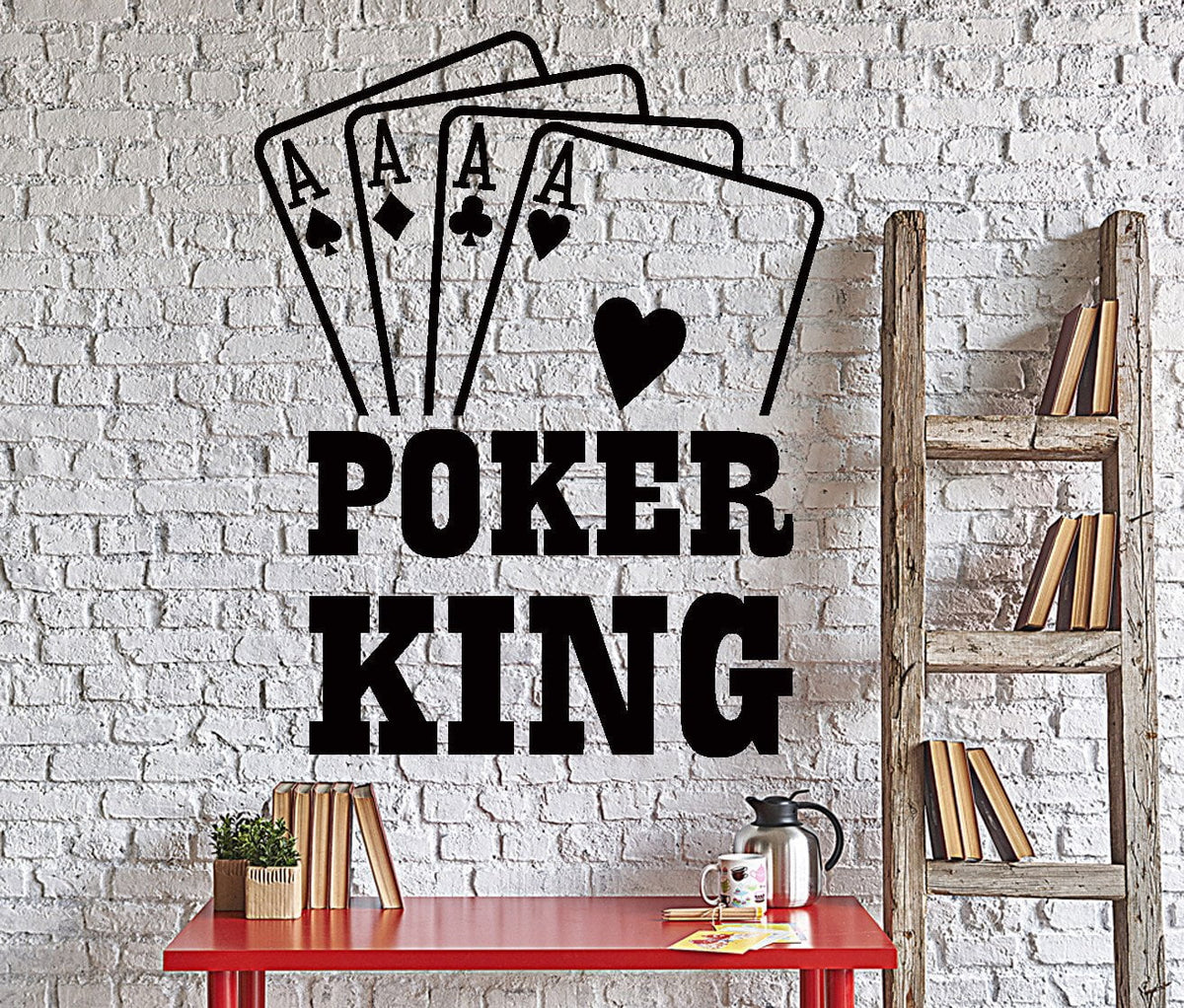 Wall Vinyl Decal Cards Gambling Aces Las Vegas Poker King Home Decor U ...