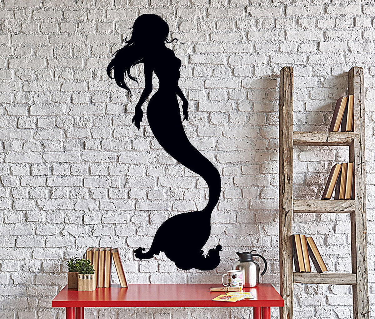 Wall Vinyl Decal Mermaid Girl Woman Fairy Tale Bathroom Marine Home De ...