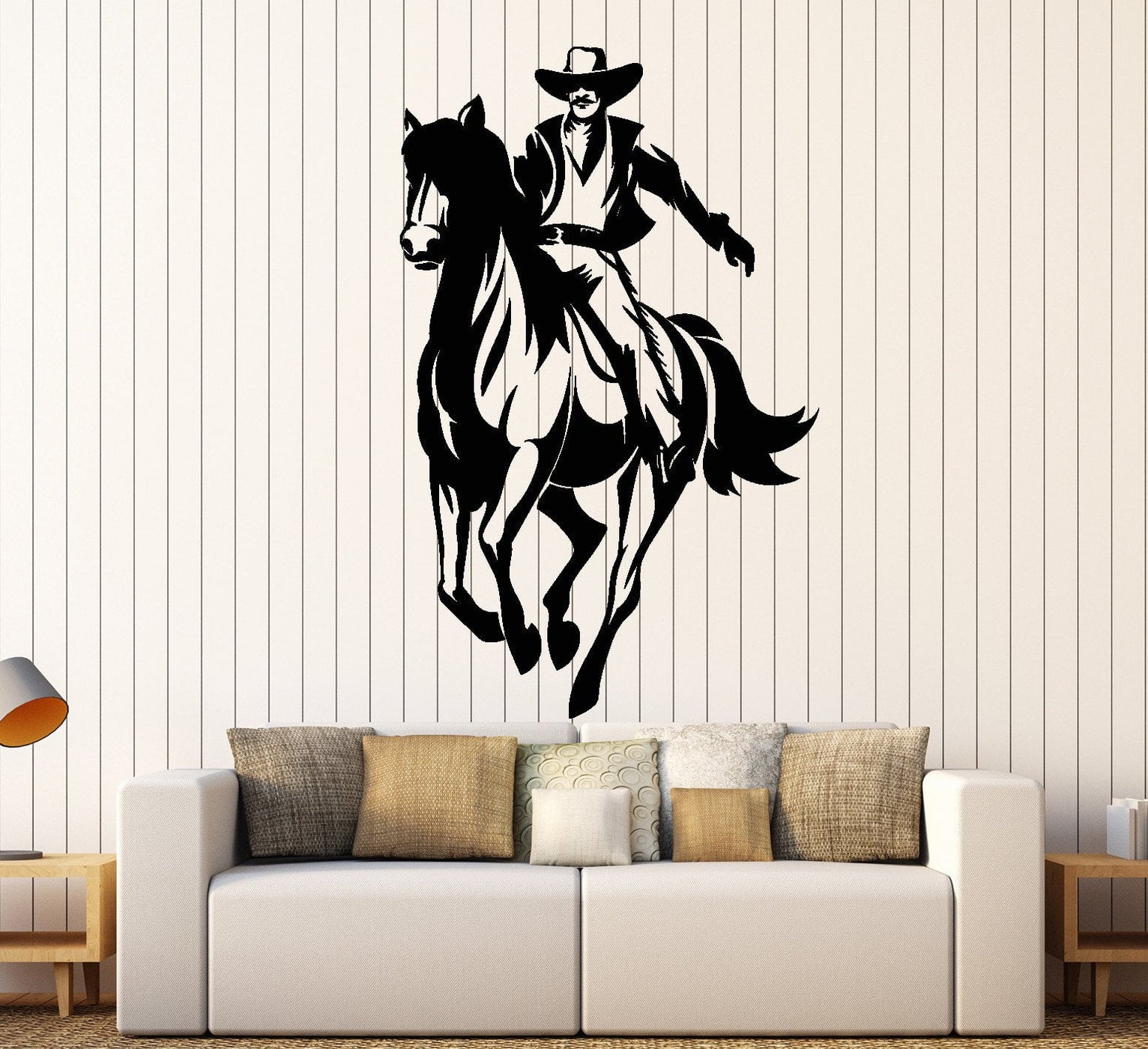 Wall Vinyl Decal Cowboy Texas USA Rodeo Horse Wild West Home Interior ...
