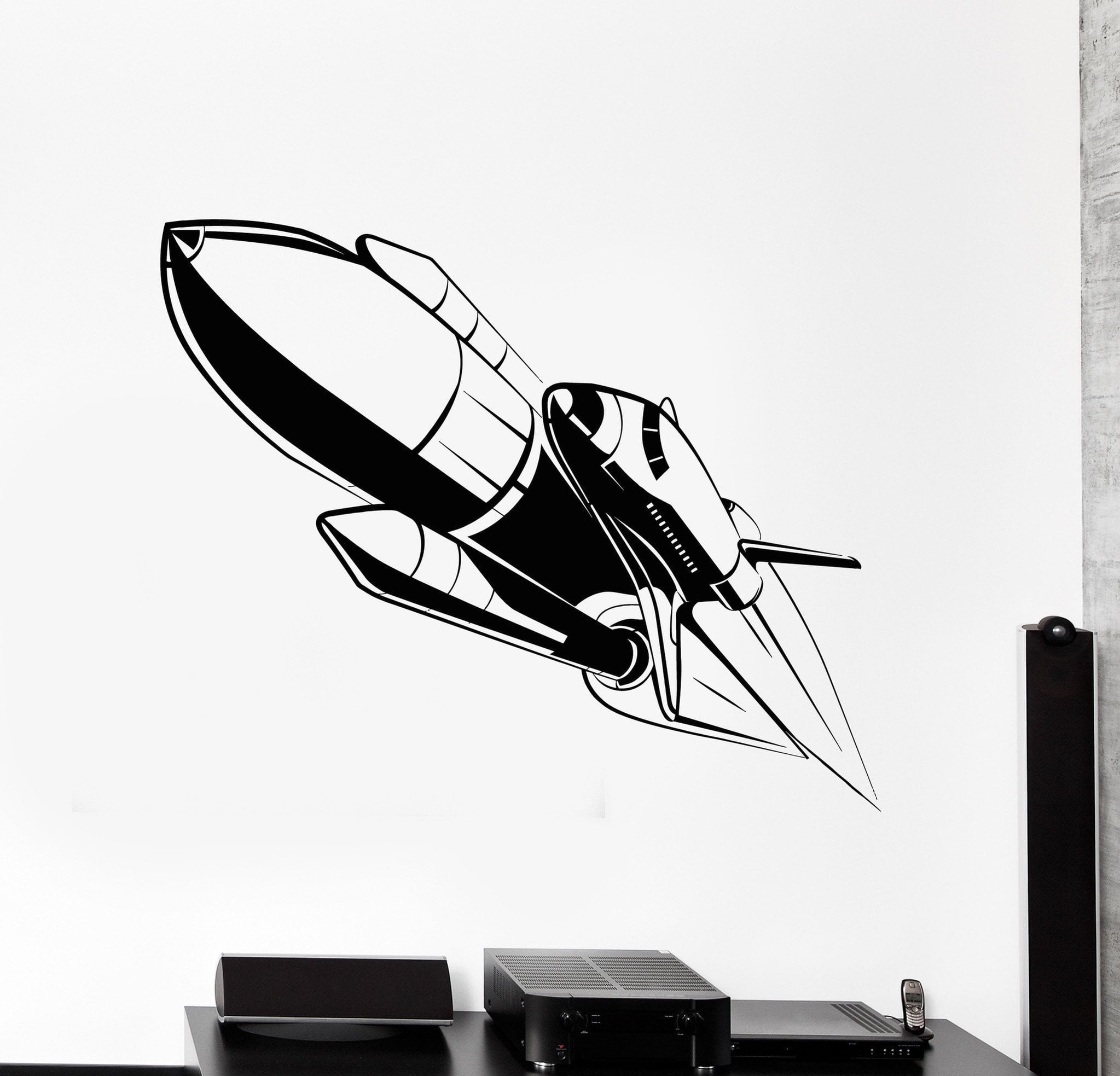 Wall Vinyl Decal Cosmos Space Shuttle Stars And Planets Home Interior ...