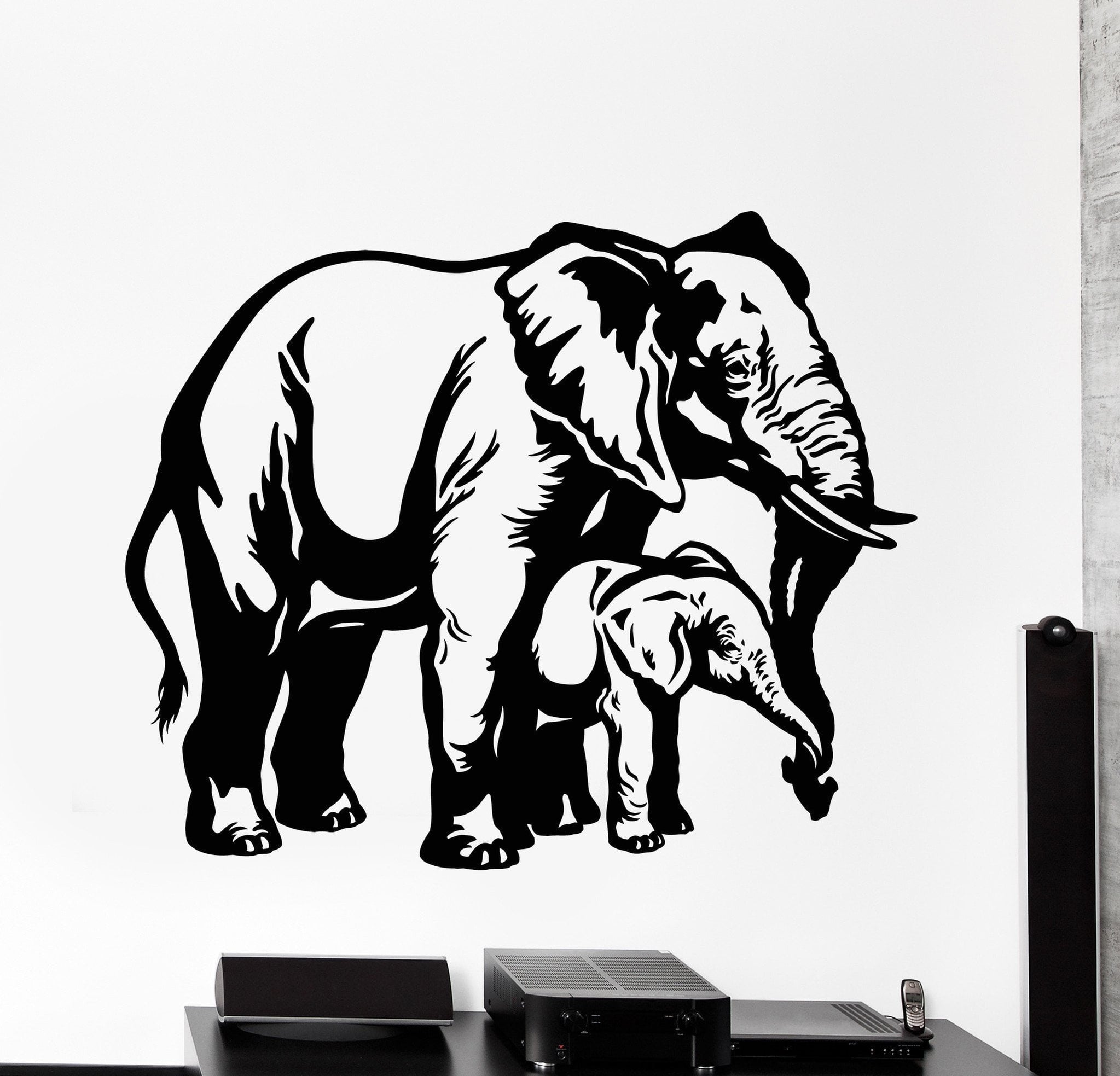 Vinyl Wall Decal Elephant Famiy African Africa Jungle Animals Home Dec ...