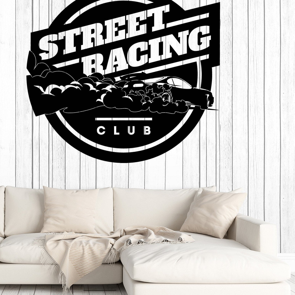 Wall Vinyl Decal Street Racing Rider Extreme Sports Garage Decor Uniqu ...