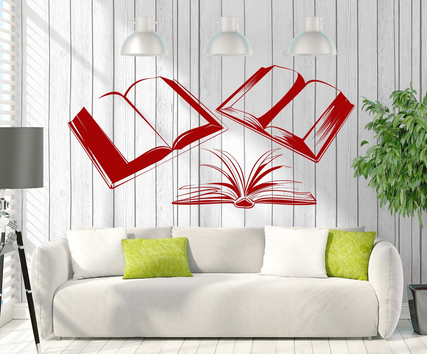 Vinyl Decal Wall Sticker Books Reading Room Library Bookstore Decor Un ...