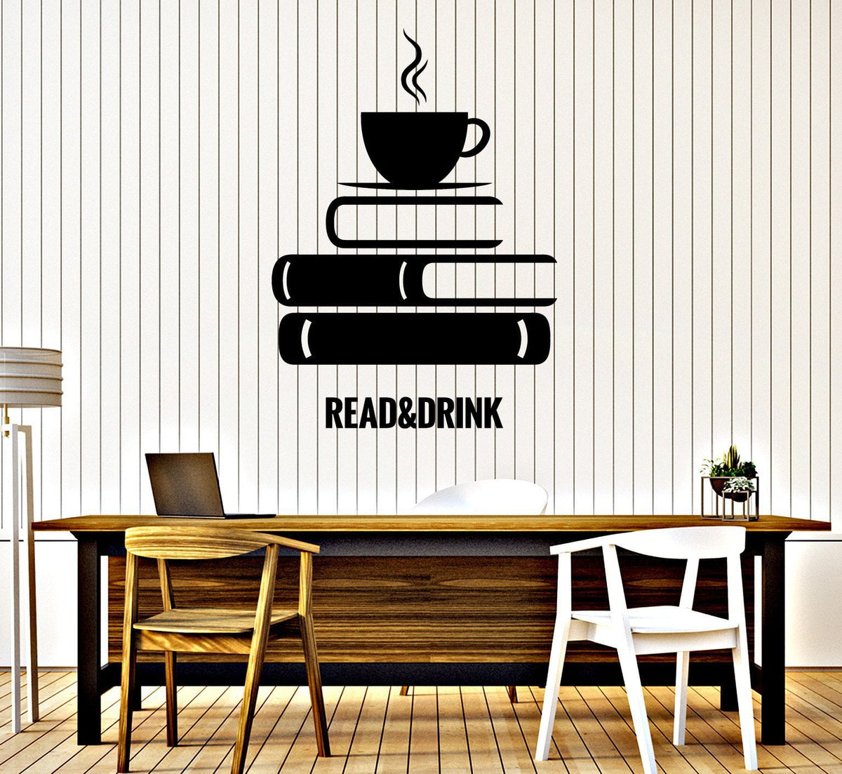 Wall Vinyl Decal Book Coffee Reading Room Bookstore Interior Decor Uni ...